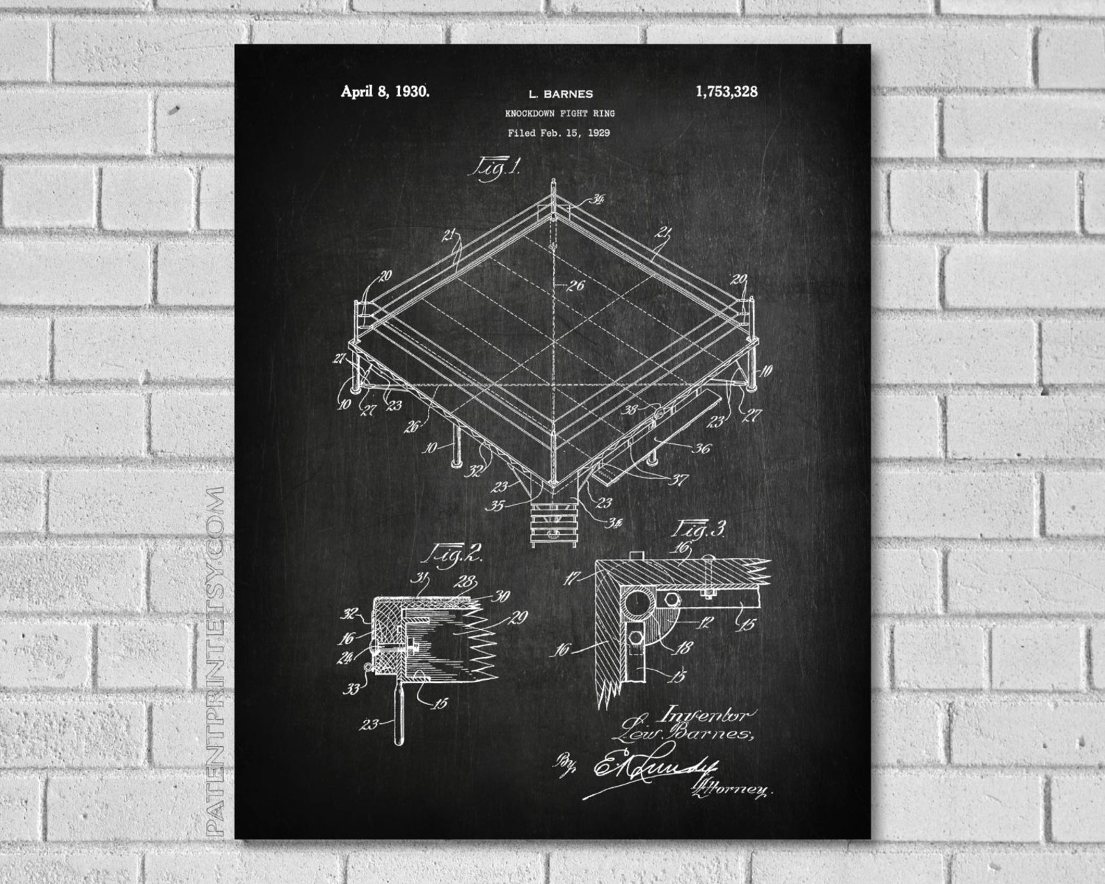Boxing Art Patent - Boxing Ring Poster - Boxing Blueprint - Boxing ...