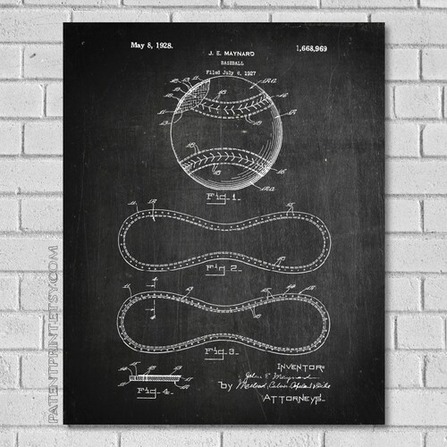 Baseball Bat Poster Baseball Bat Patent Print Baseball - Etsy