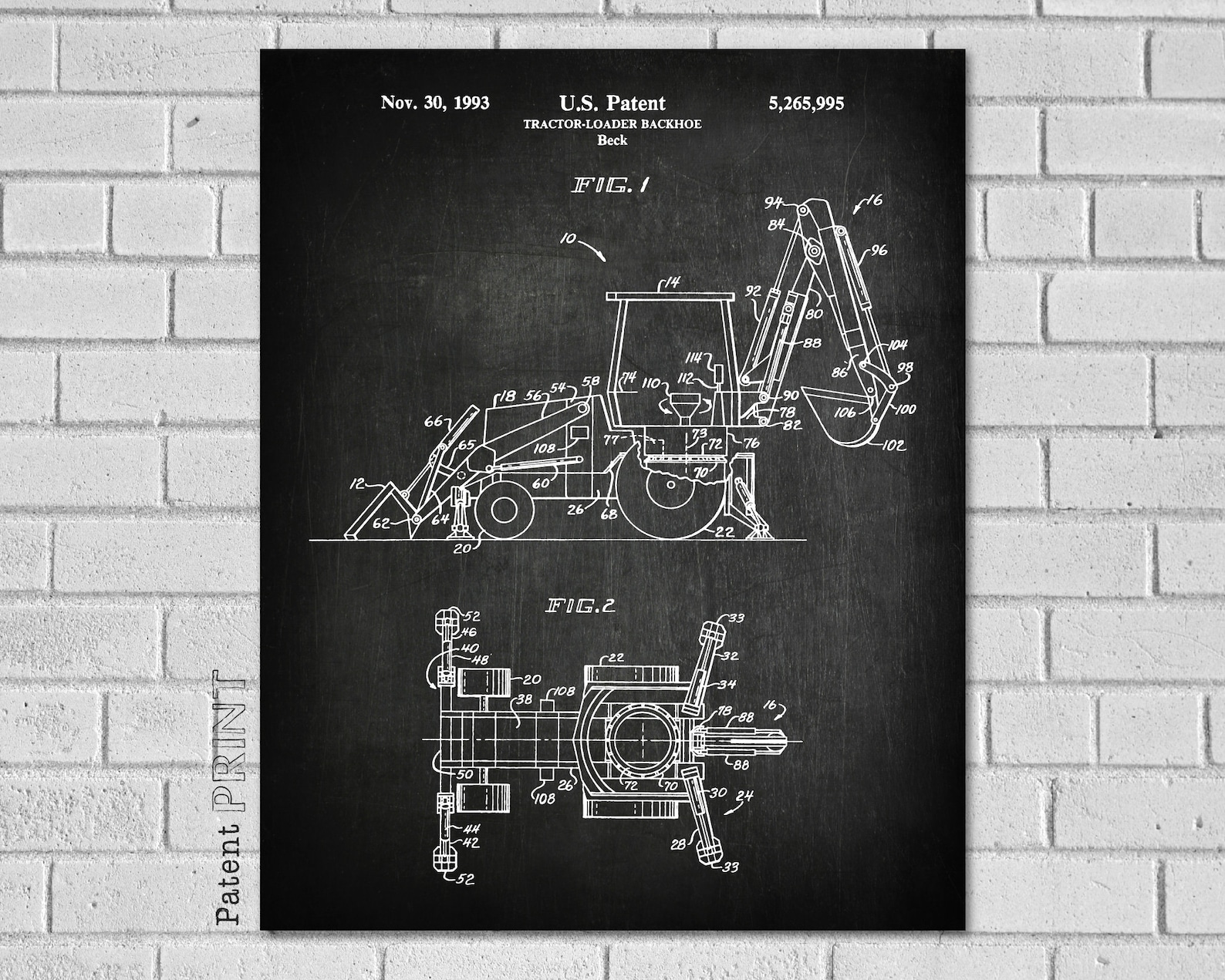 Tractorloader Backhoe Construction Art Construction Decor | Etsy
