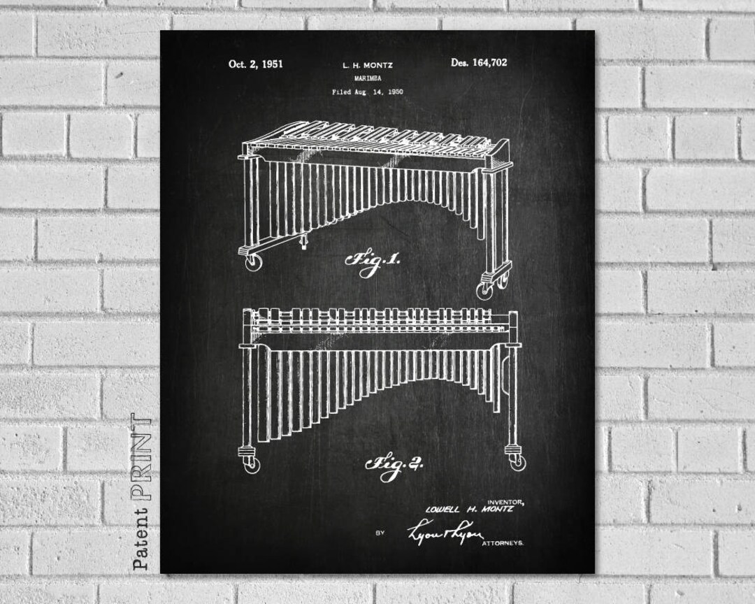 Marimba Patent, Marimba Gift, Marimba Player, Marimba Decor, Marimba ...