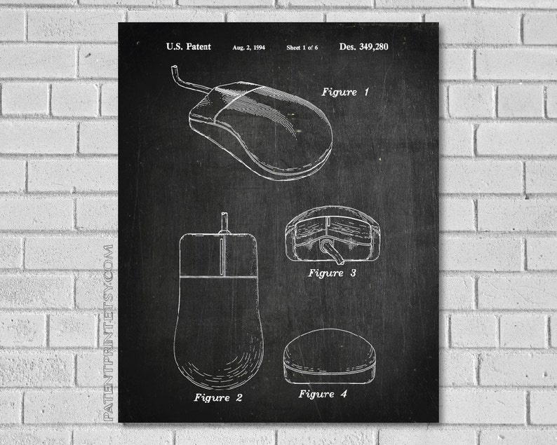 Computer Mouse Patent Print Computer Patent Computer - Etsy