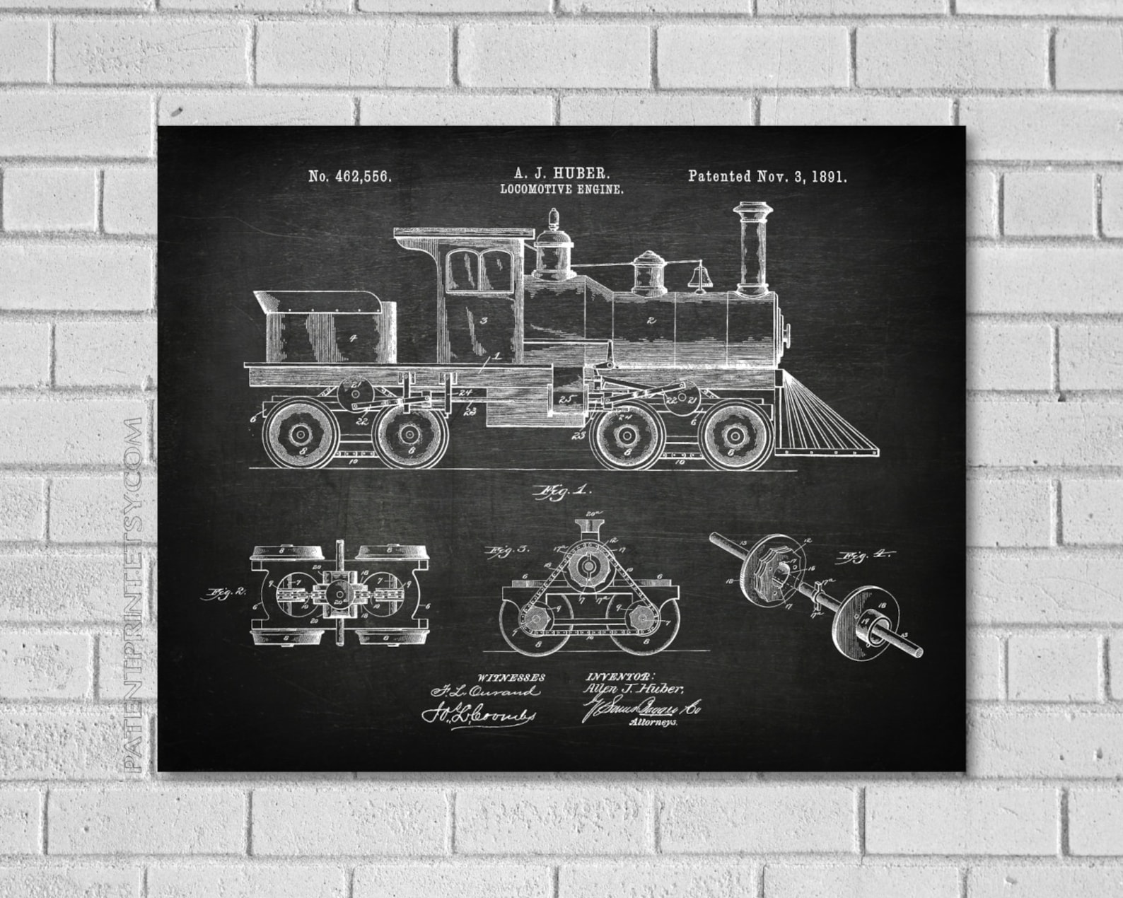 Locomotive Patent Print - Train Engine Patent - Train Art - Train ...