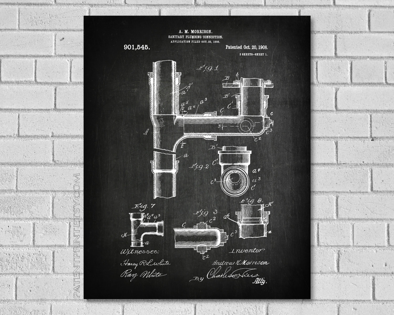 Bathroom Wall Decor Plumber Decor Plumbing Art Bathroom - Etsy