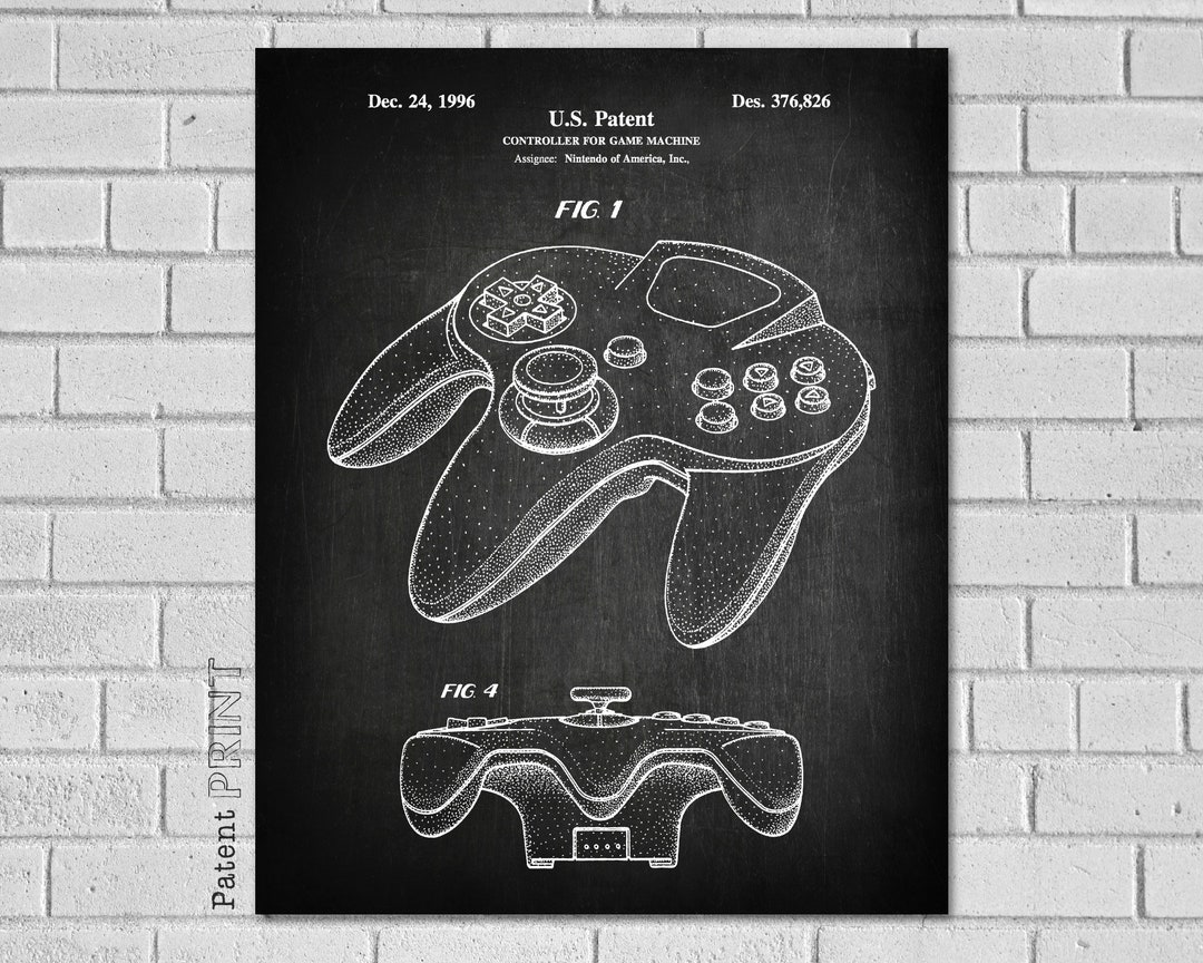 N64 Controller 2 Patent Print - Video Game Controller - Video Game ...
