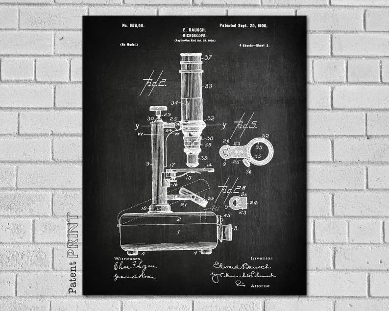 Microscope Art Scientist Wall Art Microscope Posterscience - Etsy