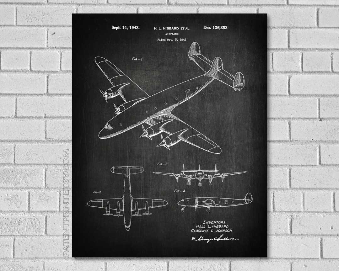 Lockheed Constellation Aircraft - Airplane Blueprint - Aviation Gifts ...
