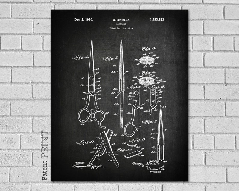 Scissors Patent Print Scissors Poster Barber Gifts Salon - Etsy