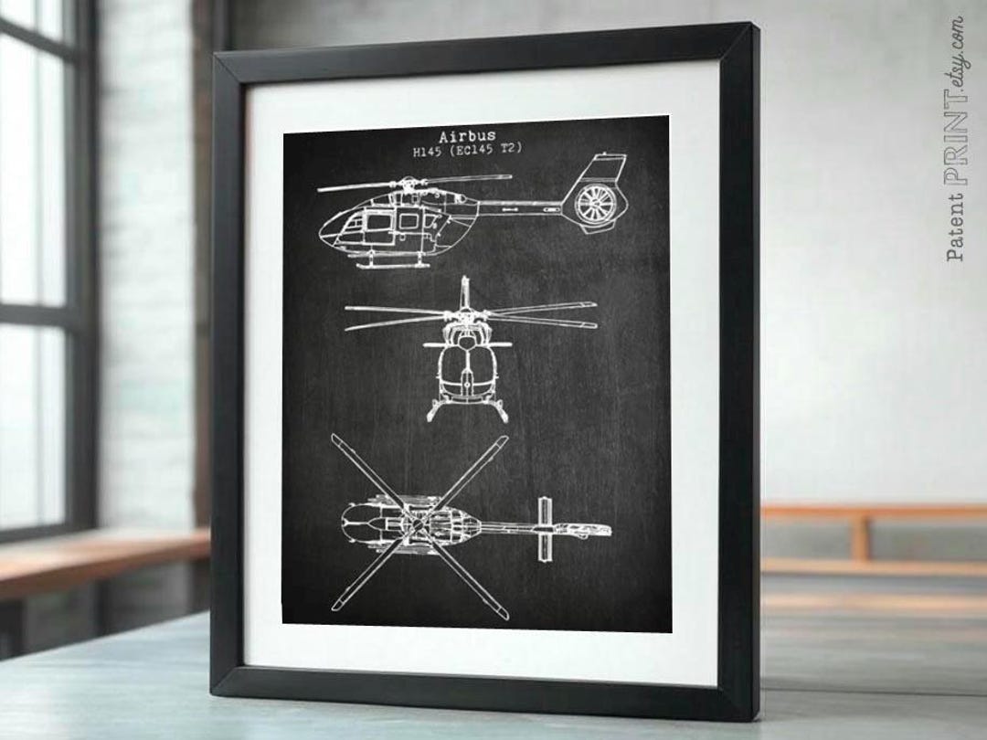 Airbus H-145 Medical Helicopter Diagram Blueprint - H145 Helicopter ...