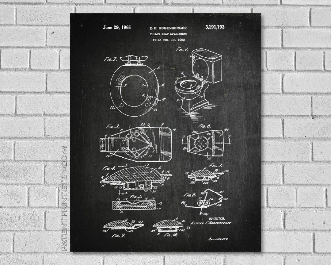 Bathroom Poster Bathroom Toilet Decor Bathroom Patent Print Bathroom ...