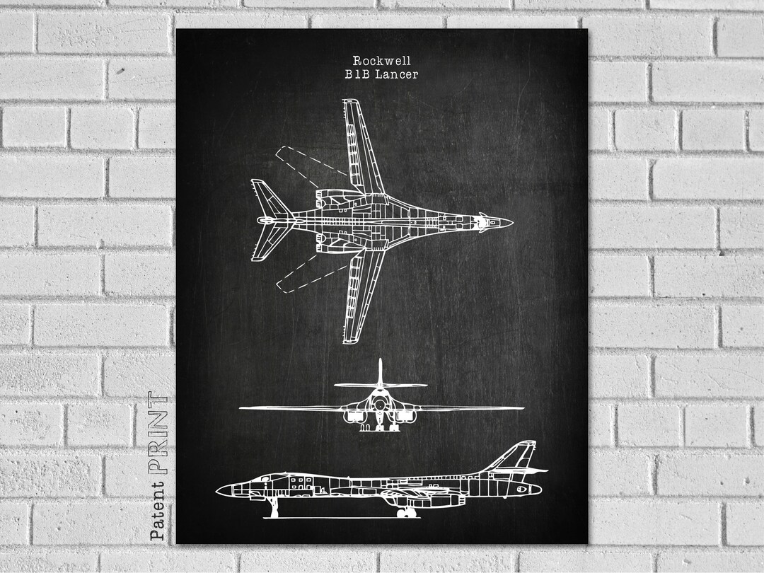 B1 Lancer Airplane - B1B Lancer Aircraft Art - Rockwell Plane Print ...