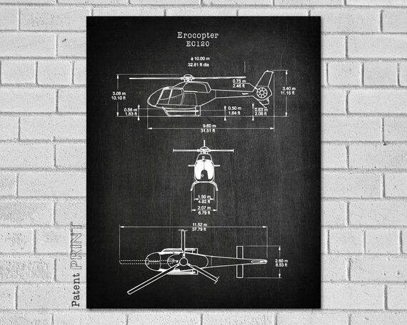 Eurocopter EC120 Helicopter Blue Print Military Erocopter - Etsy