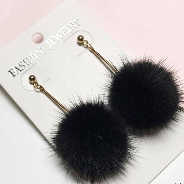 Fur Earrings - Etsy