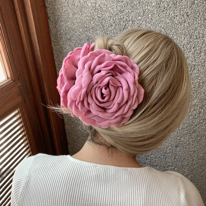 Rose Flower Hair Clip - Etsy