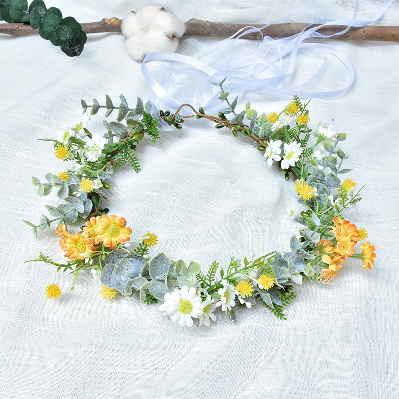 Peach and Yellow Flower Crowns - Etsy