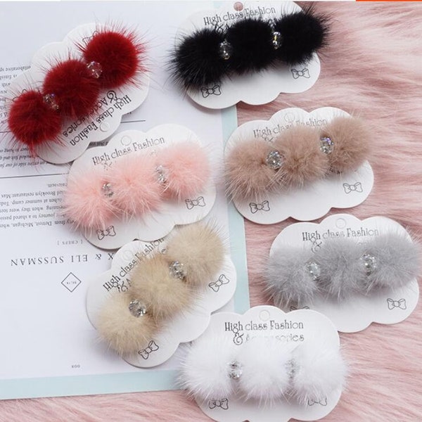 Pom Pom Hair Clip - Etsy