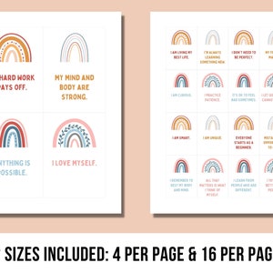84 Printable Kids Affirmation Cards Growth Mindset | Boho Rainbow ...