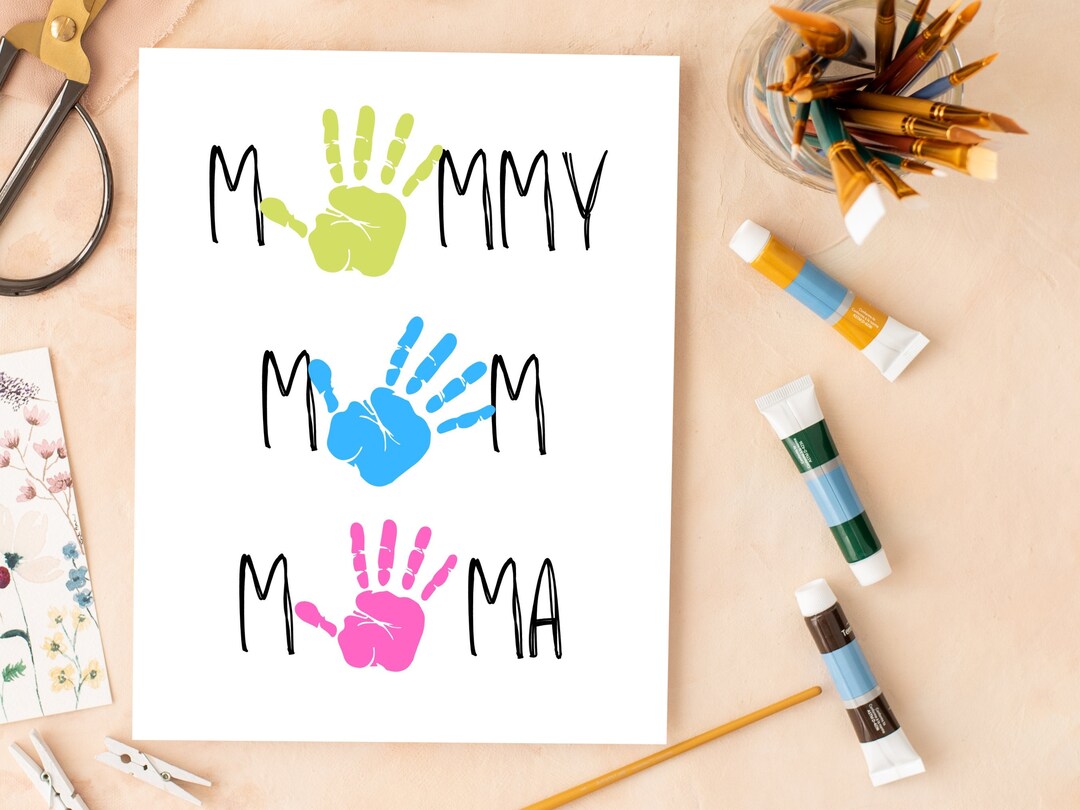 Mother's Day Handprint Art Craft From 3 Kids | Mothers Day Crafts for ...