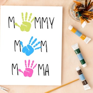 Mother's Day Handprint Art Craft From 3 Kids | Mothers Day Crafts for ...