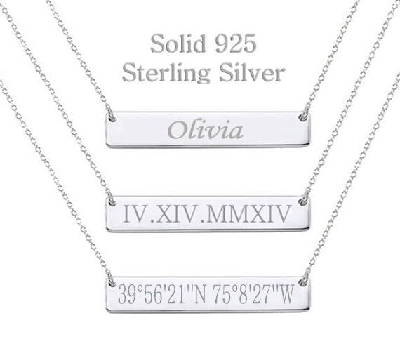 925 Sterling Silver Custom Name Necklace Personalized Name Etsy