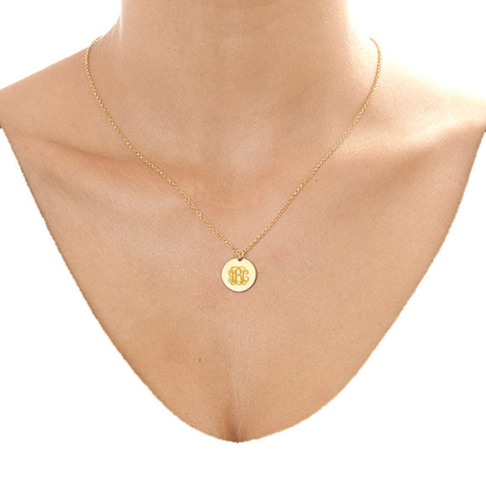 Monogram Necklace Custom Name Necklace 3/4 Custom - Etsy