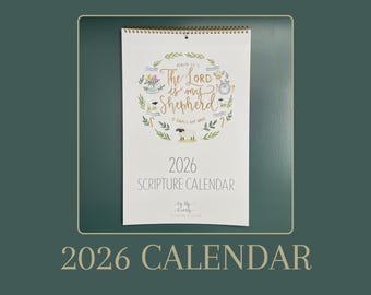 Bible Verse Calendar 2024, Printable PDF, Inspirational Watercolor ...