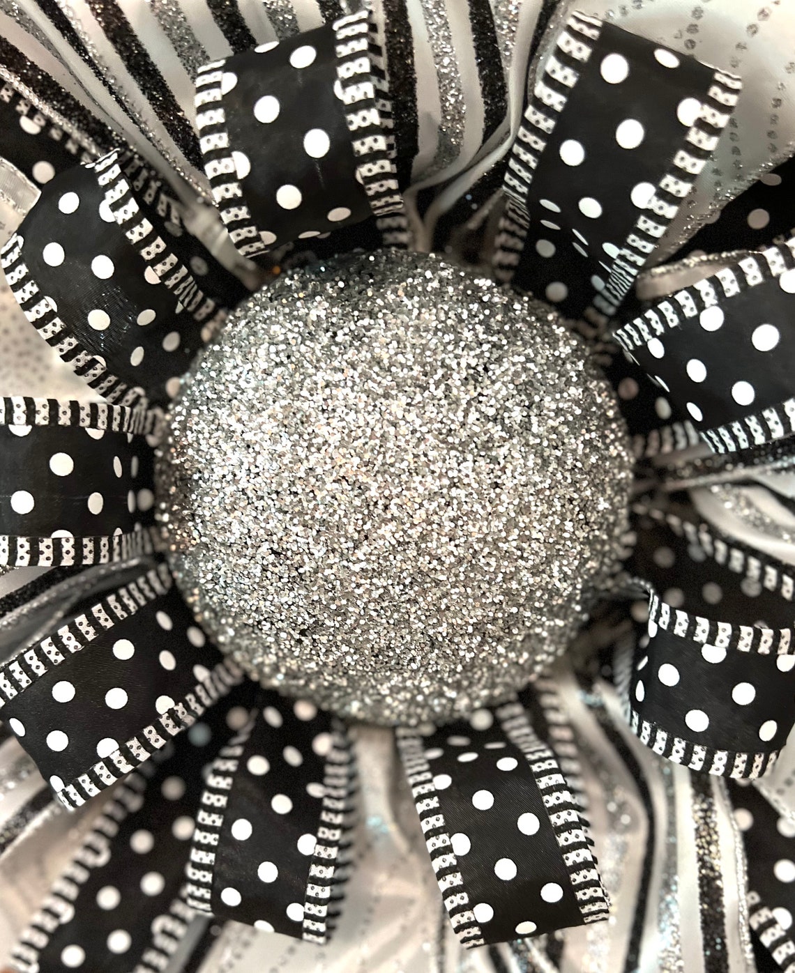 Wreaths | Unique Sparkly Handmade Glitter Ribbon Front Door Wreath ...