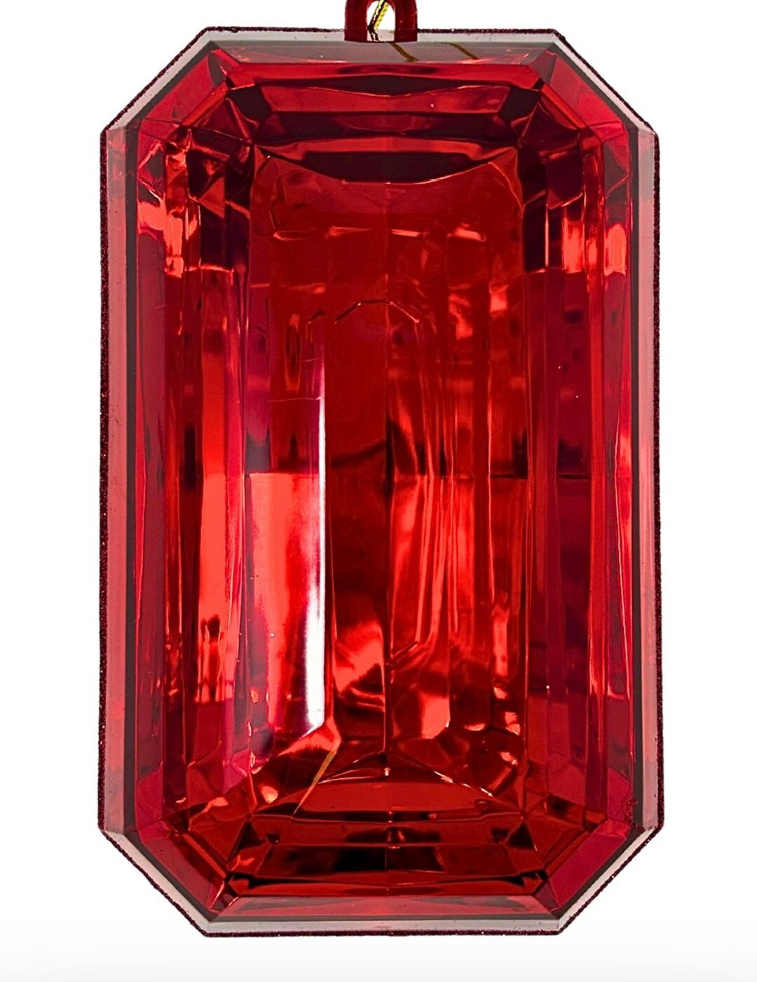 Acrylic Rectangular Red Jewel Gem, Shatterproof Ornament, Christmas ...