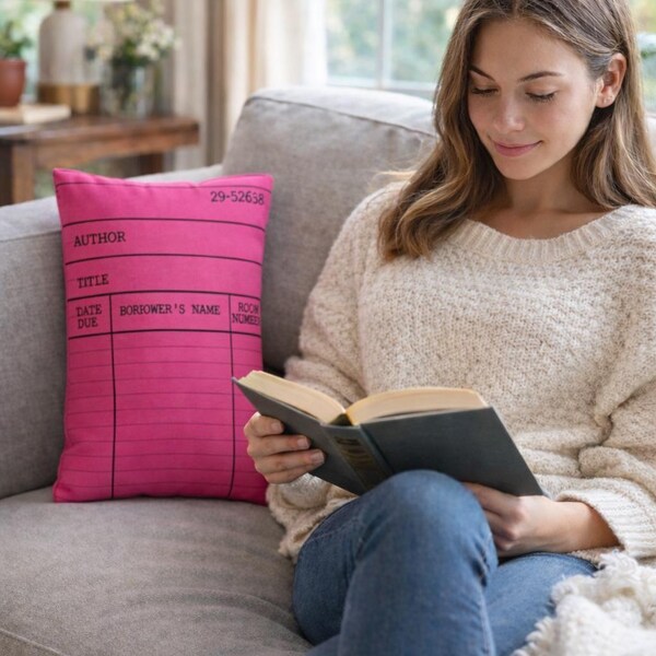 Library Card Pillow - Etsy
