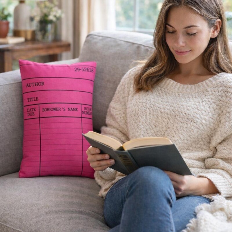Library Card Pillow - Etsy