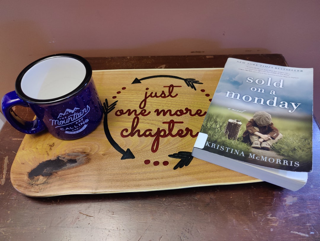 Table Centerpiece, Reading Nook Tray, Engraved With Reading Inspiration ...