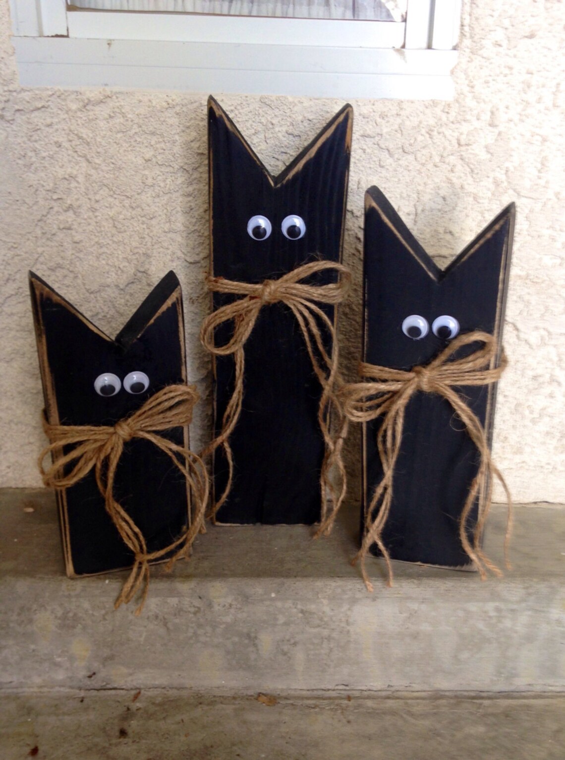 Halloween Decorations Halloween Cat Decorations Distressed | Etsy