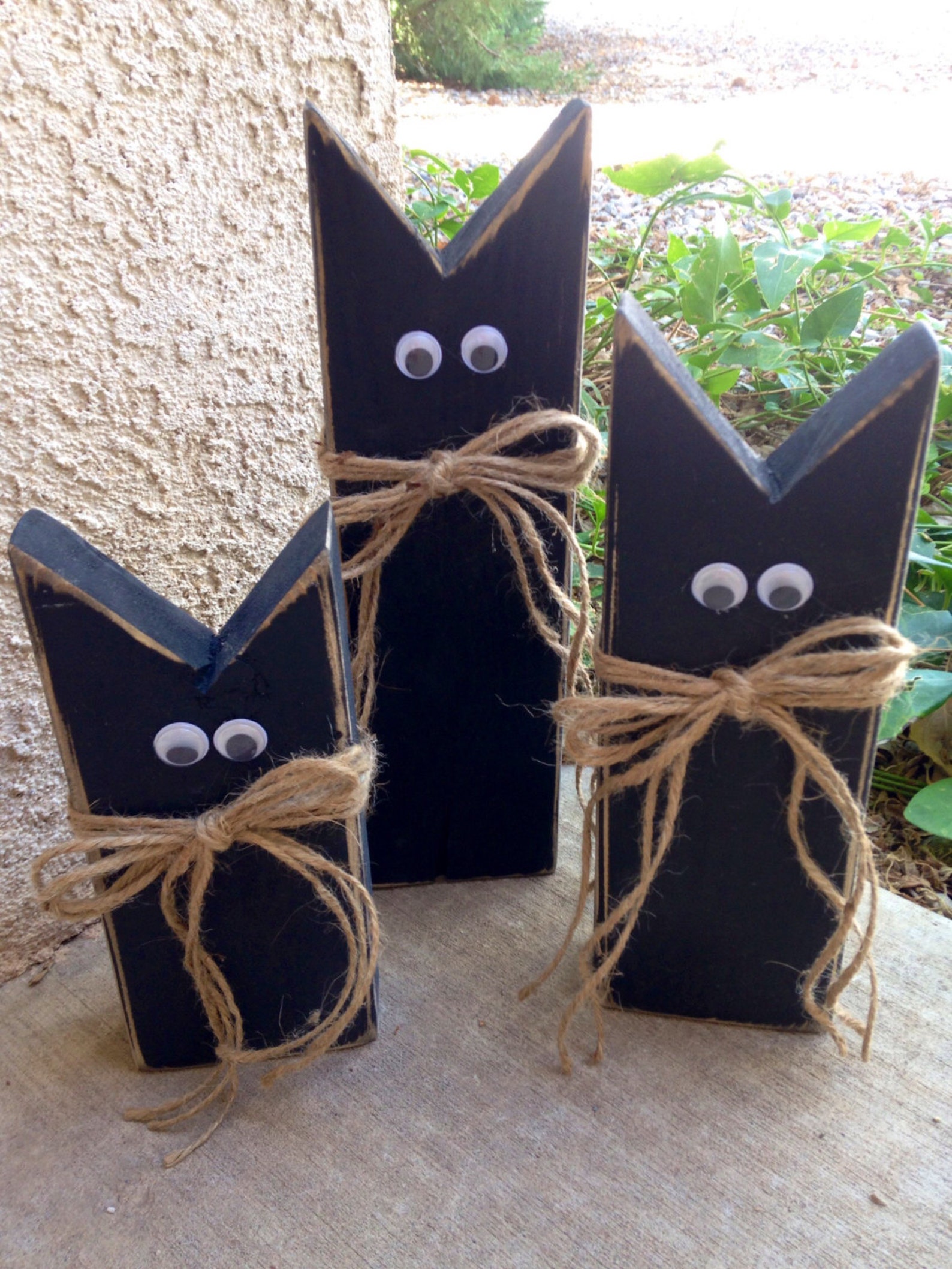 Halloween Decorations Halloween Cat Decorations Distressed | Etsy