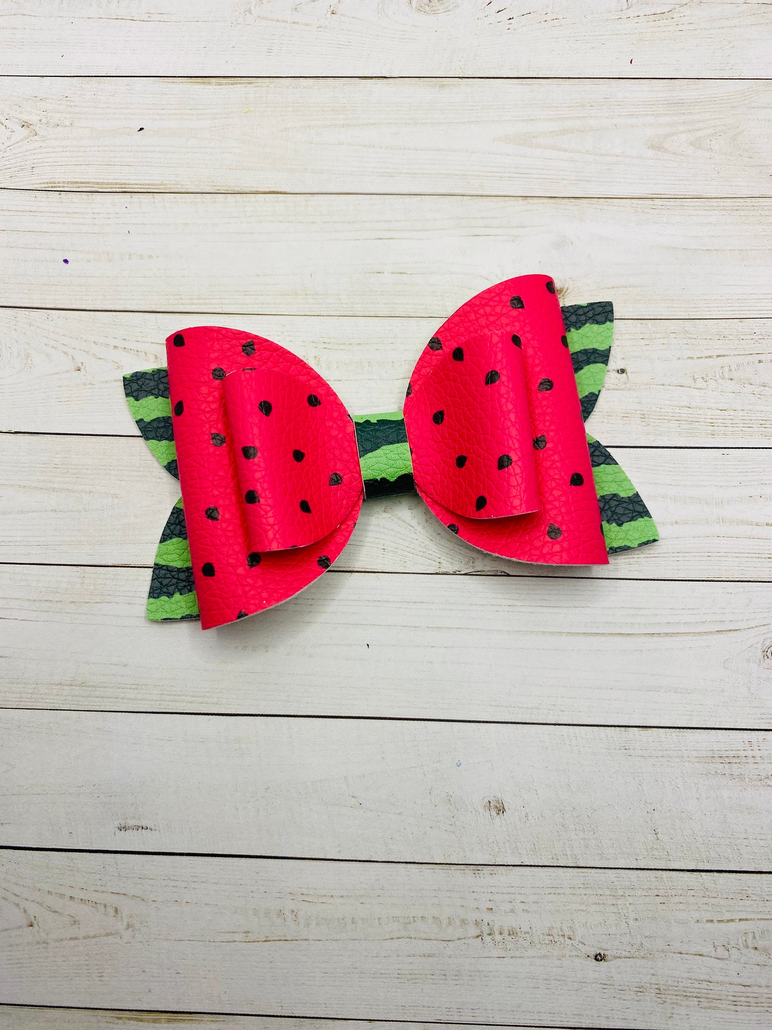 Red Watermelon Seed Bow For Girls Watermelon Seed and Rind | Etsy