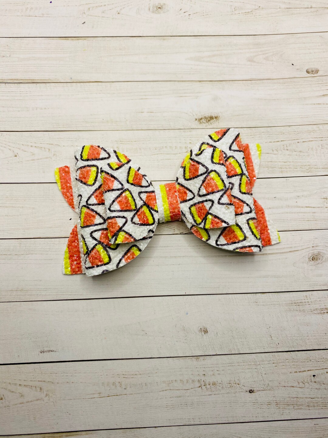 Glitter Candy Corn Bow Candy Corn Halloween Bow for Girls - Etsy