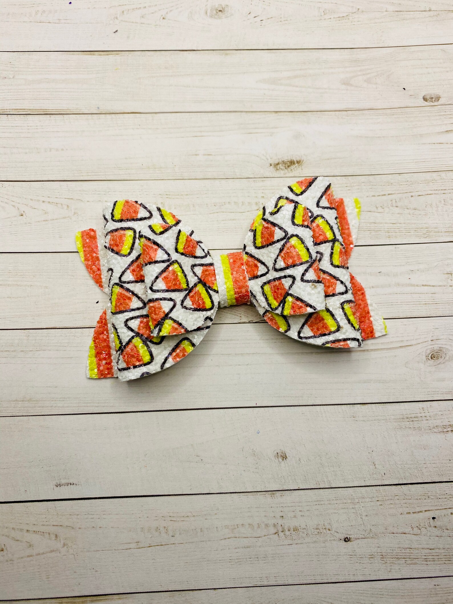 Glitter Candy Corn Bow Candy Corn Halloween Bow for Girls - Etsy