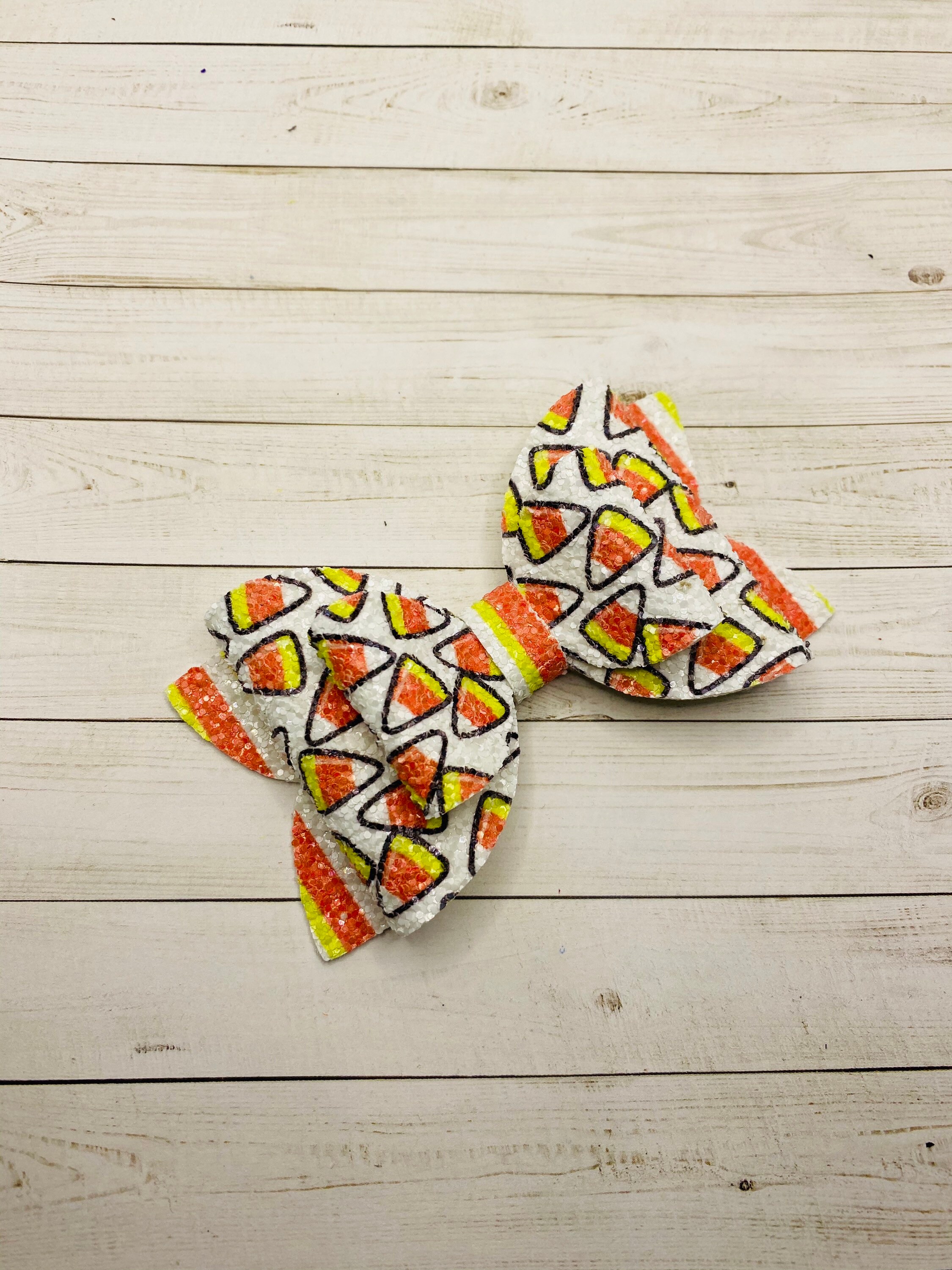 Glitter Candy Corn Bow Candy Corn Halloween Bow for Girls - Etsy