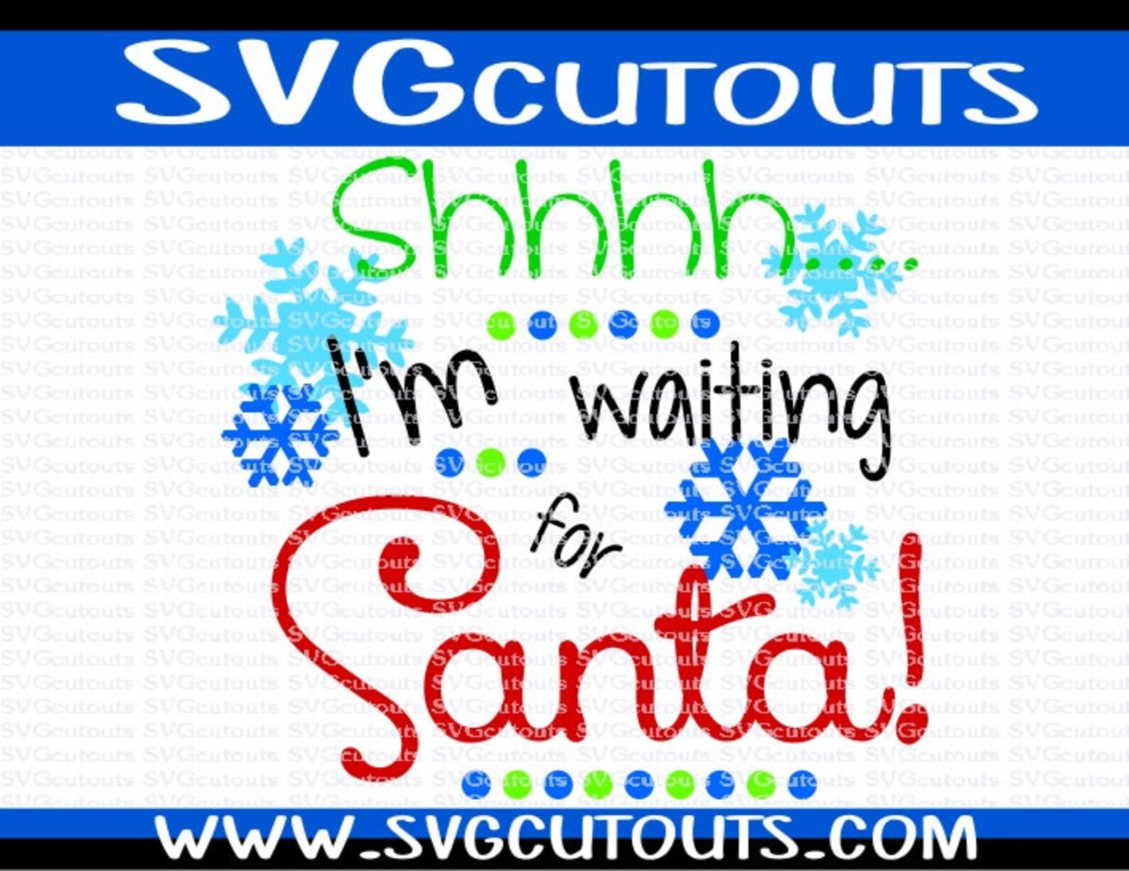 Shhhh Im Waiting For Santa Christmas Holiday Design Svg Etsy