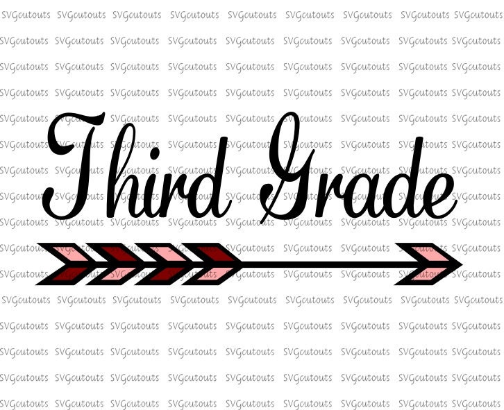 3rd Third Grade School Arrow Design SVG Eps Dxf Formats - Etsy