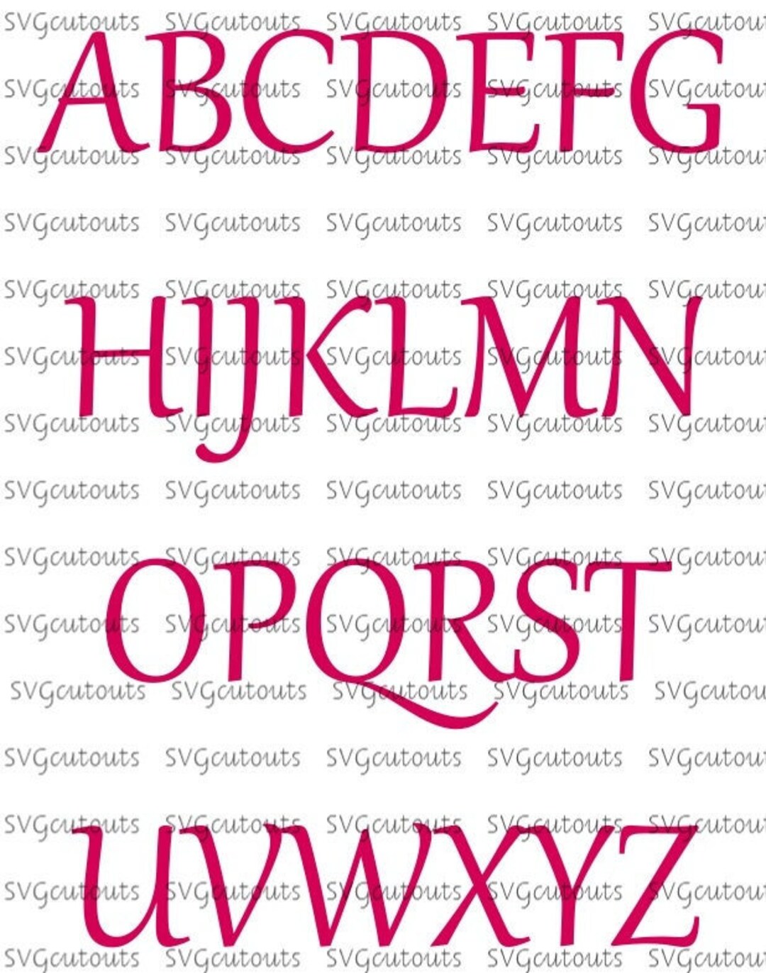 Simple Script Font Monogram Alphabet Design SVG Eps Dxf - Etsy