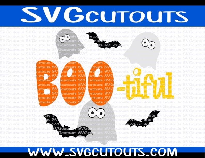 Halloween Bootiful Beautiful Ghost Design SVG DXF EPS Format - Etsy