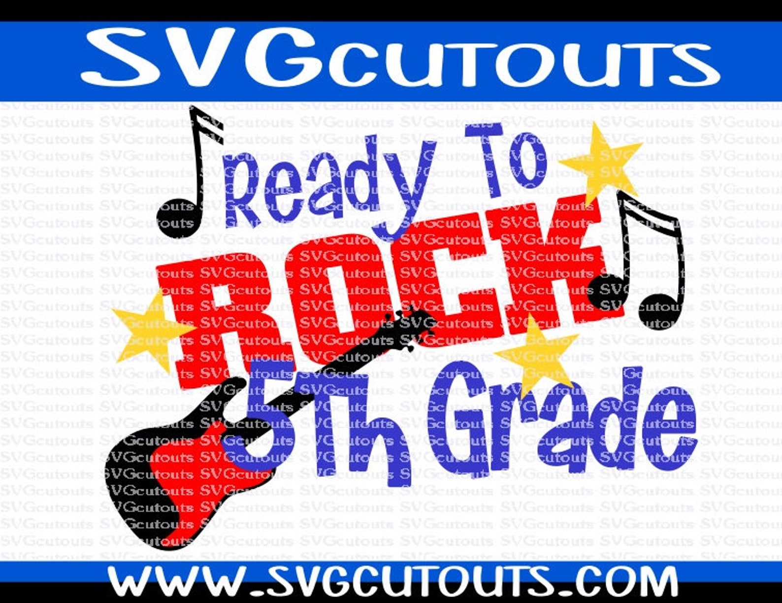 Ready to Rock 5th Grade Back to School Design SVG Eps Dxf - Etsy