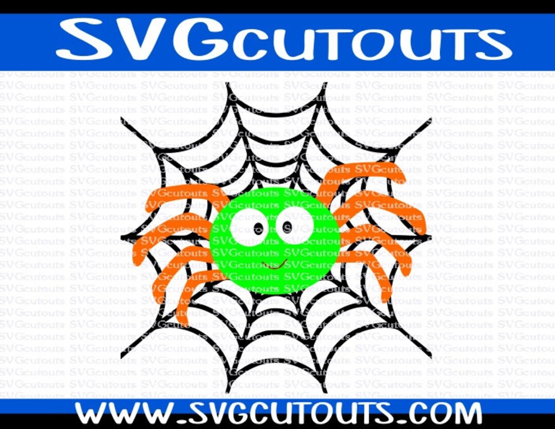 Happy Halloween Spiderweb Spider V2 Design, SVG DXF EPS Format, Files ...