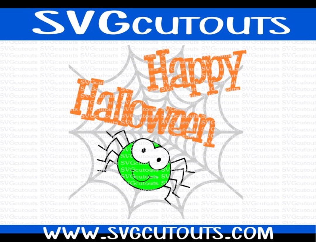 Happy Halloween Spiderweb Spider Design SVG DXF EPS Format - Etsy