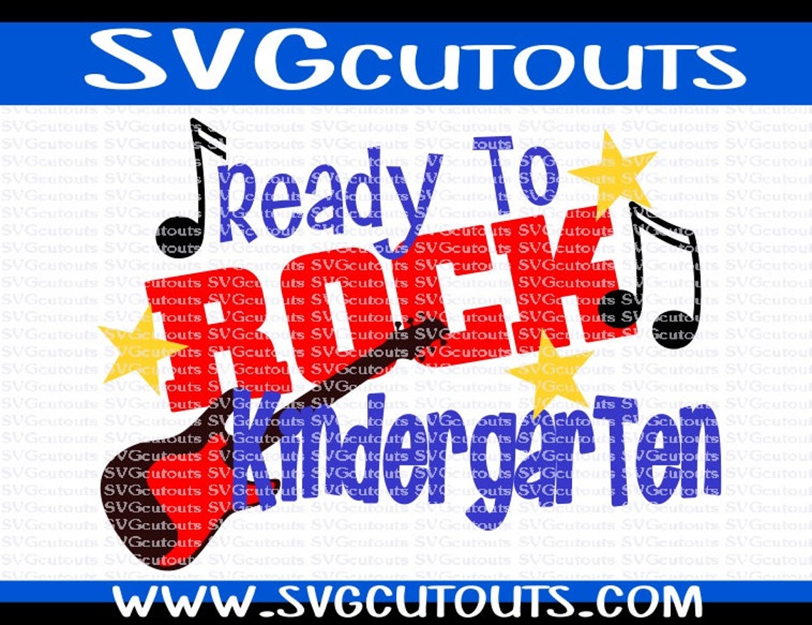 Ready to Rock Kindergarten Back to School Design SVG Eps - Etsy