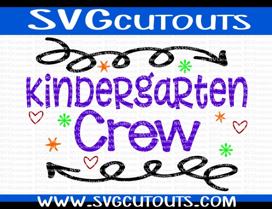 Kindergarten Crew Back to School Design SVG Eps Dxf - Etsy