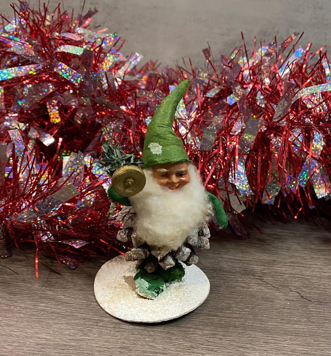 Vintage Pinecone Elf, Marked Germany East Zone, Composition Face ...