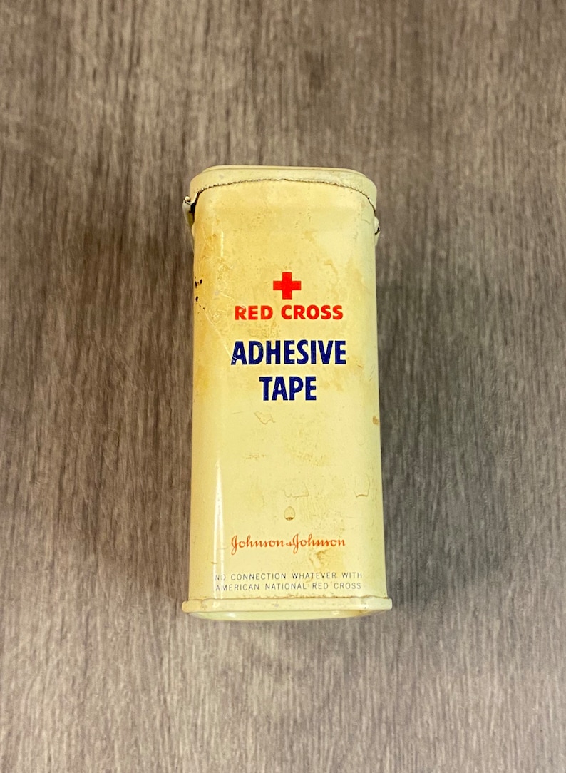 Vintage Red Cross Adhesive Tape Tin With Original Tape, Red Cross Tin ...