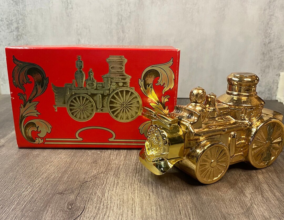 Vintage Avon First Volunteer Fire Truck Cologne Bottle Golden Fire ...