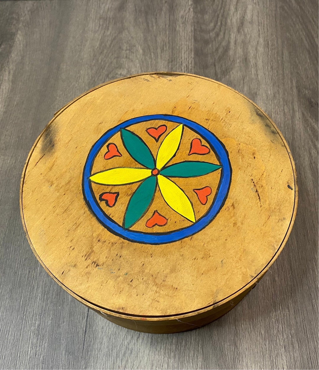 Antique Painted Wooden Shaker Box, Shaker Box, Vintage Farmhouse ...