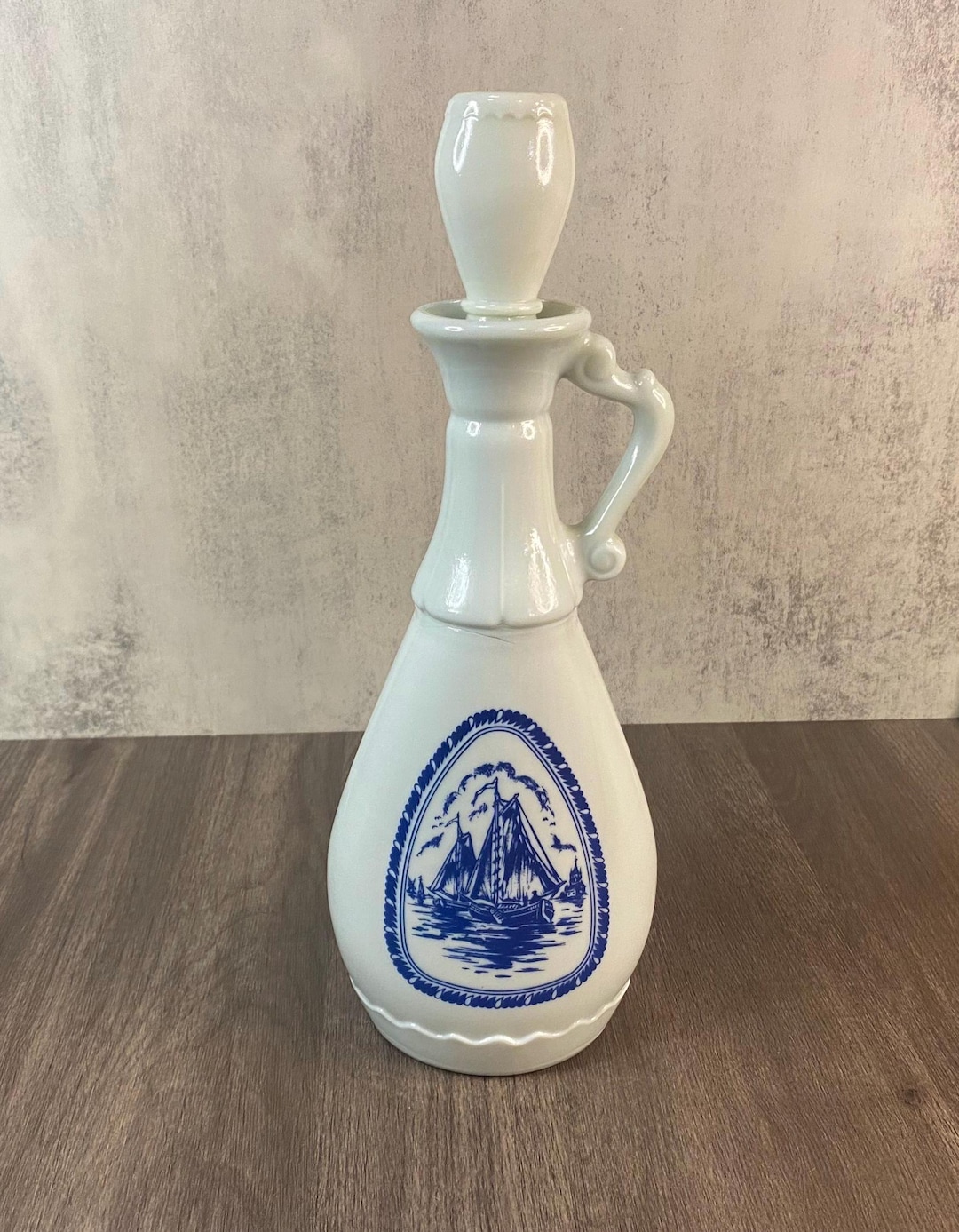 Vintage Jim Beam Delft Blue Windmills Decanter, Jim Beam Decanter ...